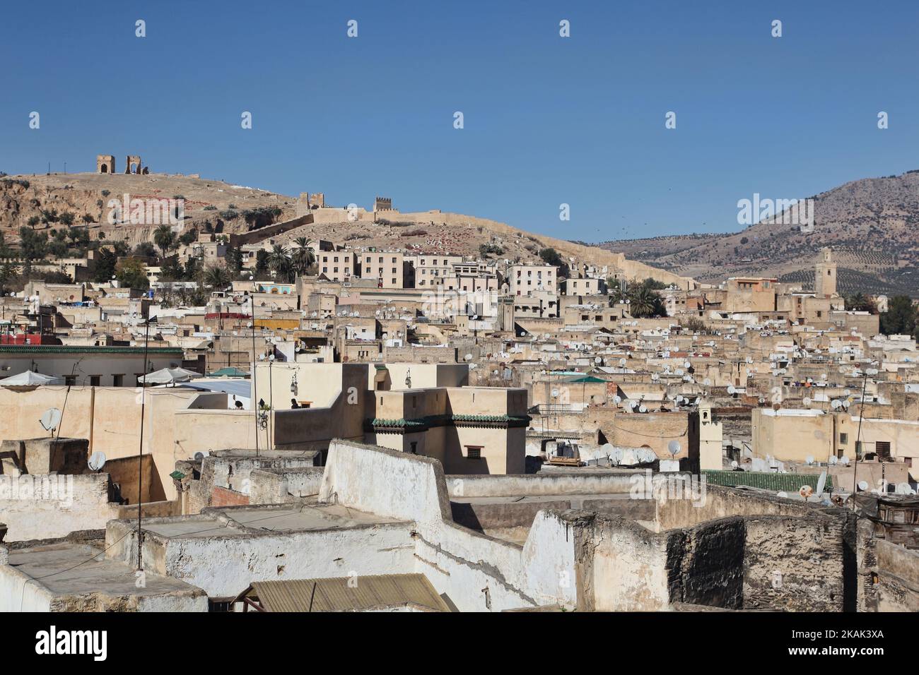 Buildings in the medina (old city) of Fez in Morocco, Africa. The ...