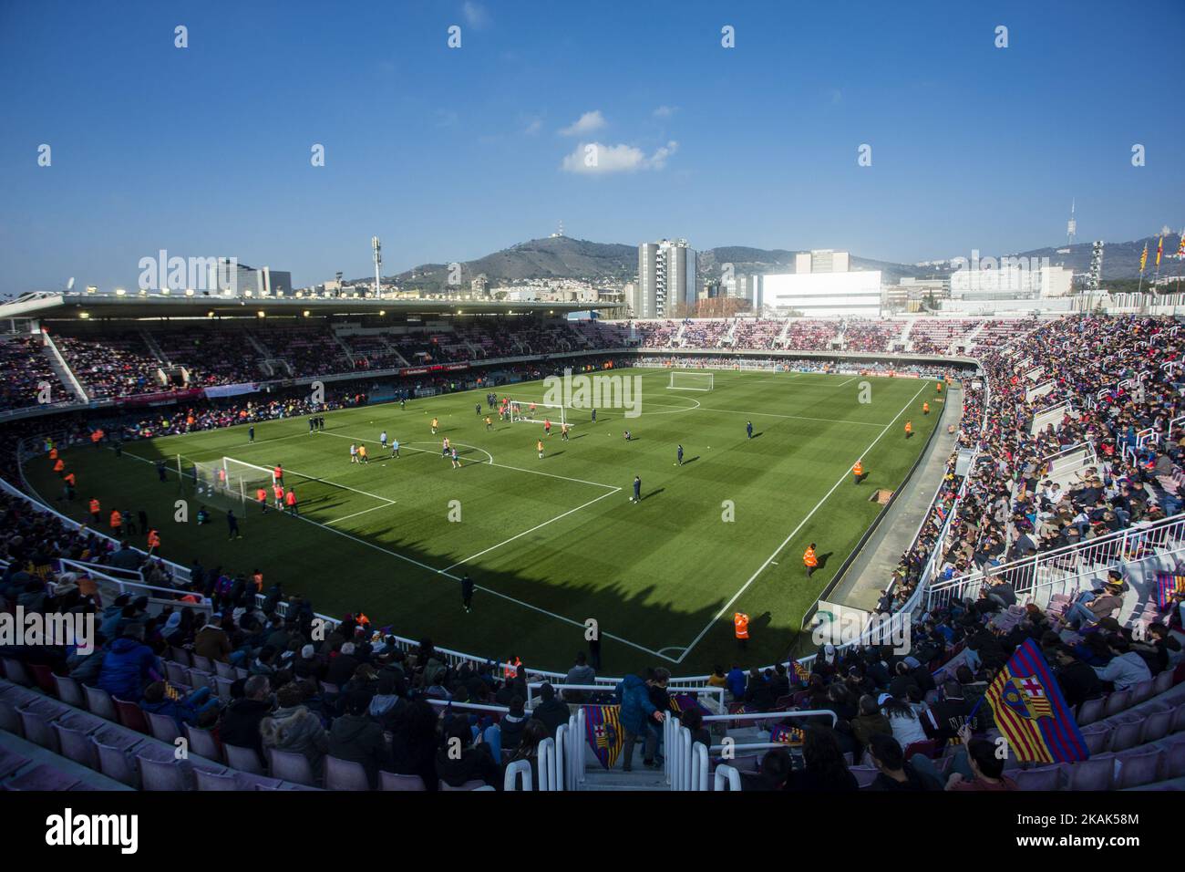 General view of the Mini Estadi with more than 10.000 FC Barcelona fans ...