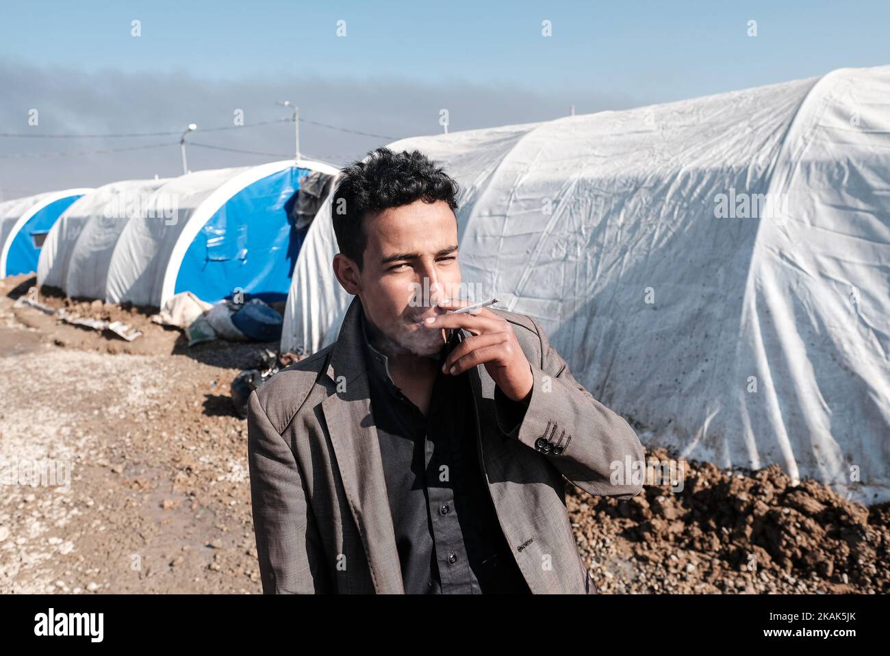 Humanitarian Crisis near Mosul in Iraq. Photo taken in Qayyarah Jadah ...