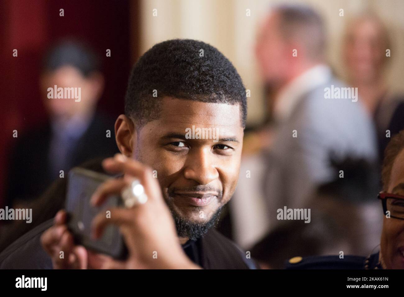 On Friday, January 6 in Washington D.C., USA , Usher takes a selfie ...