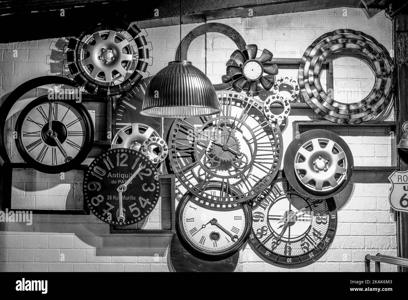 Black And White Vintage Clock Photography