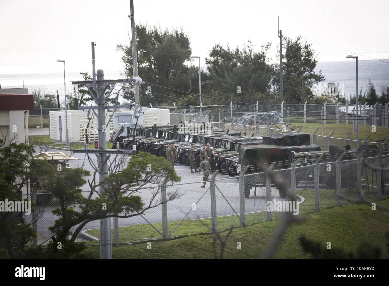 US Military is seen inside the Camp Schwab on Janauary 9, 2017 in Nago ...