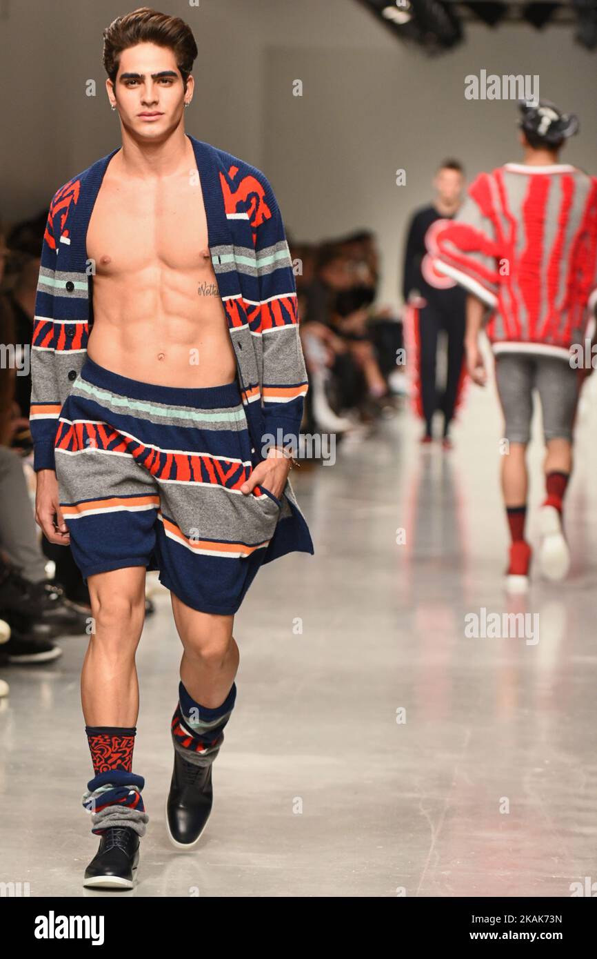 The model walk down the catwalk wearing Sibling's AW17 at London ...