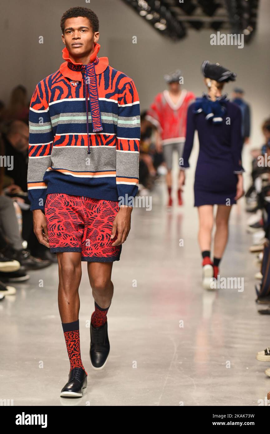 The model walk down the catwalk wearing Sibling's AW17 at London ...