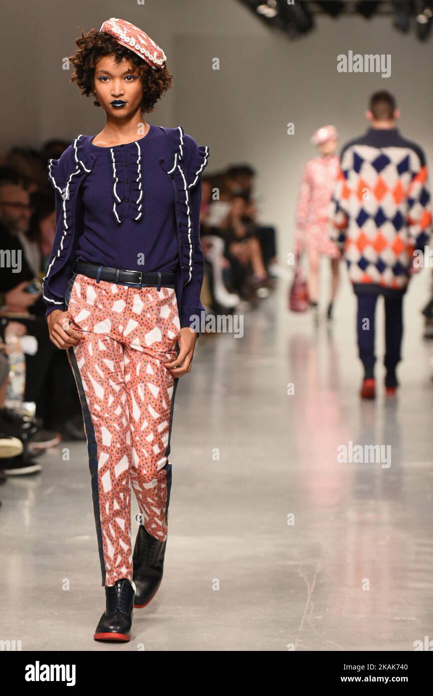 The model walk down the catwalk wearing Sibling's AW17 at London ...