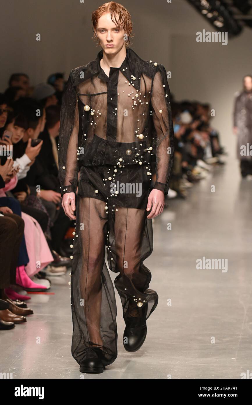 The model walk down the catwalk wearing Ximon Lee's AW17 at London ...