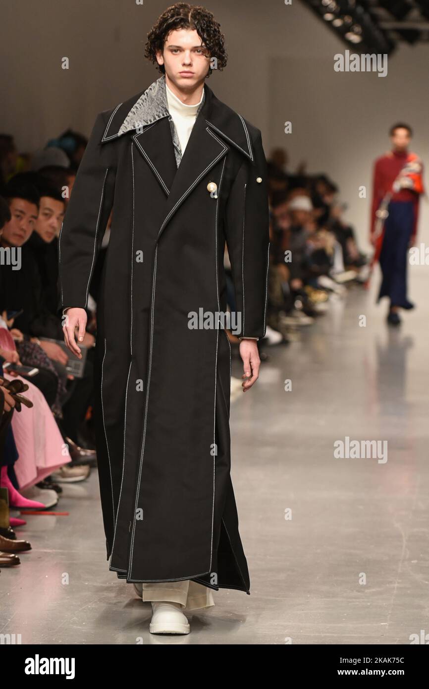 The model walk down the catwalk wearing Ximon Lee's AW17 at London ...