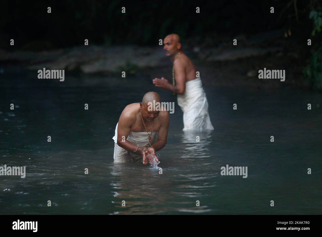 Nepalese Hindu devotees takes holy Bath at Saalinadi River during the ...