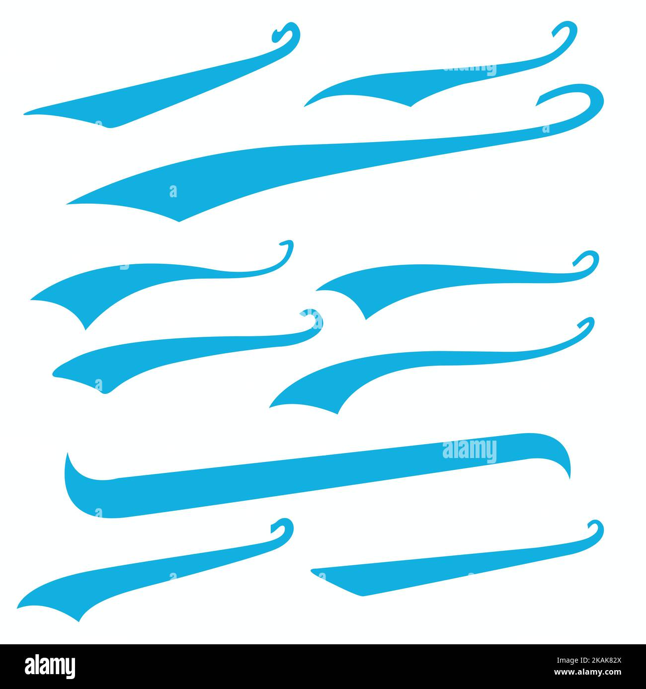 Blue Swirls with Swoosh Vector Accent Line Work Stock Vector Image ...