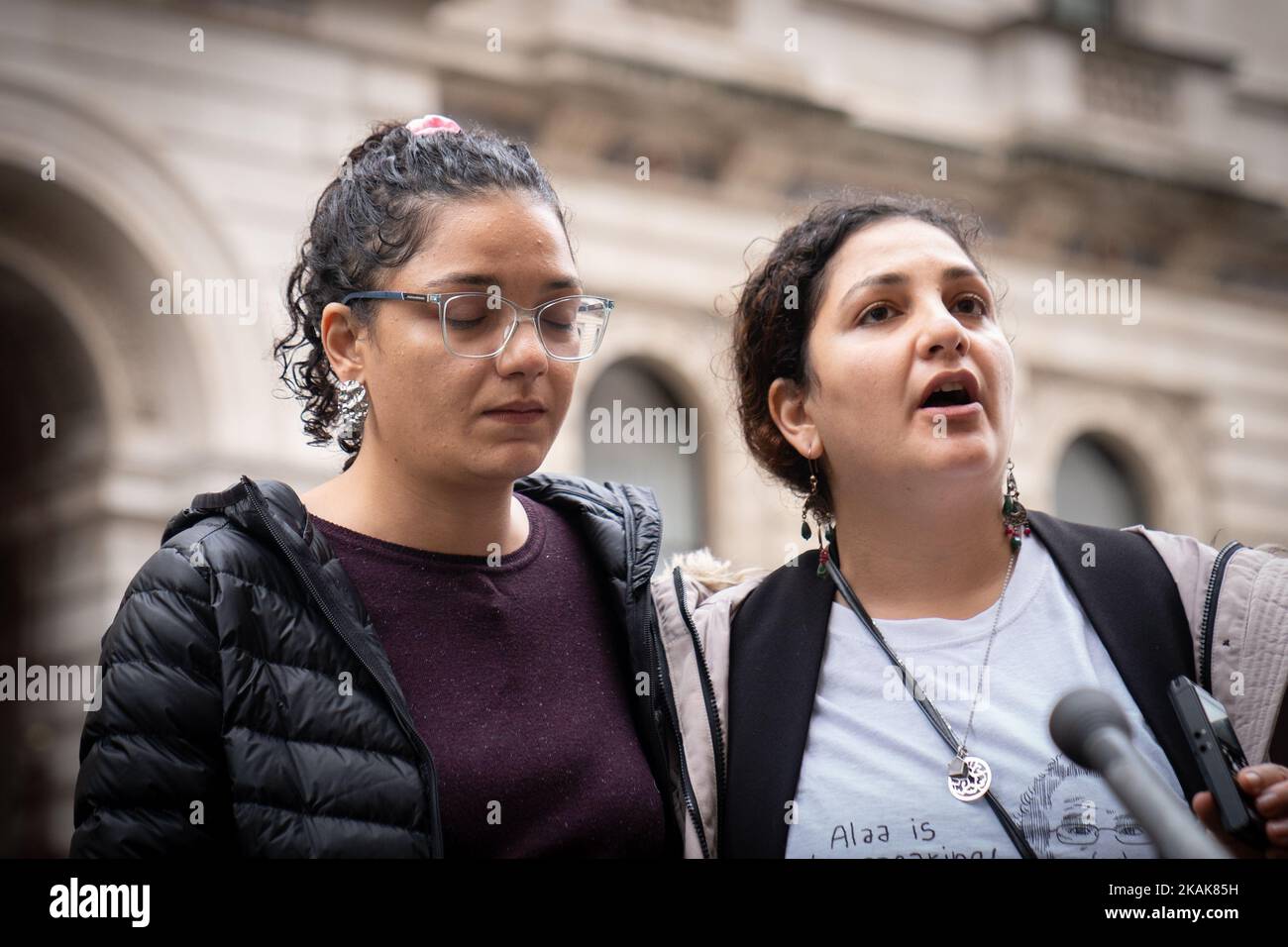 Sanaa (left) and Mona Seif, the sisters of pro-democracy activist Alaa ...