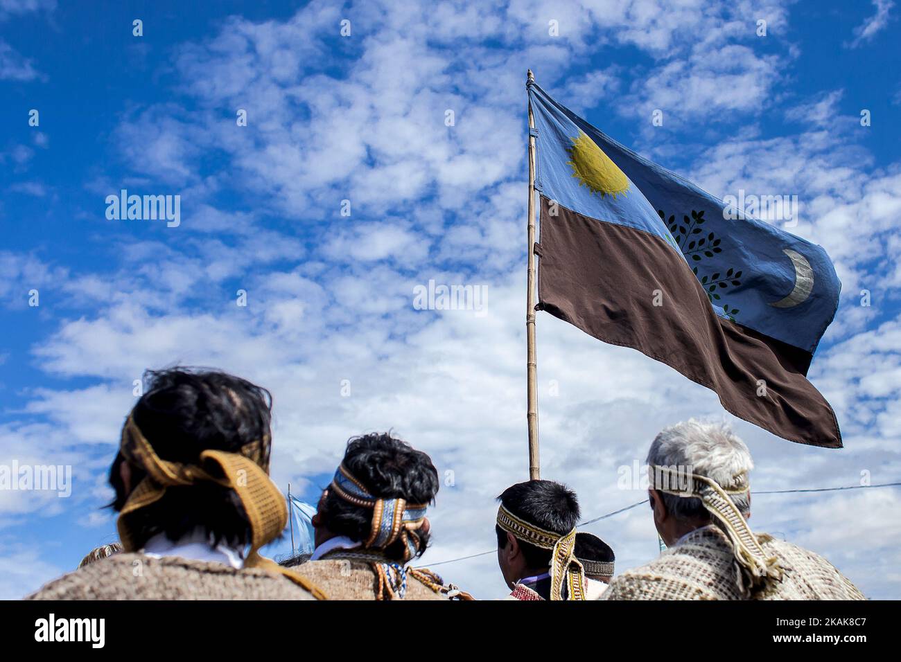 Mapuche Huilliche flag. With a traditional rogativa, the Mapuche ...