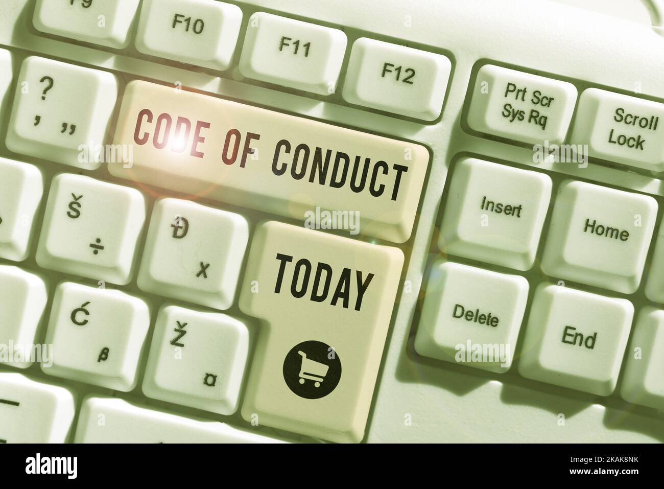 Text sign showing Code Of Conduct. Business concept set of principles ...