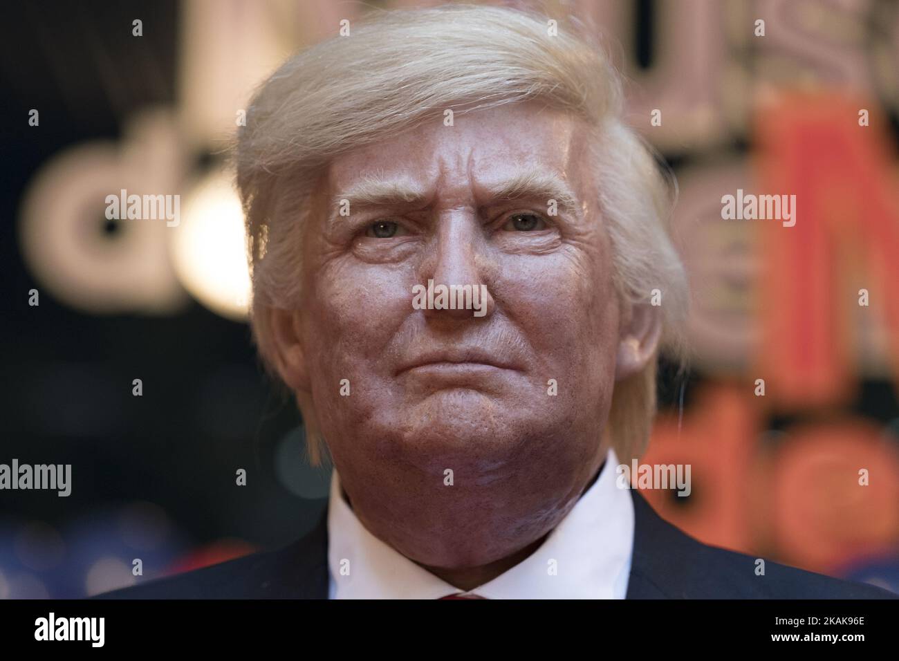 US President-elect Donald Trump wax figure during its presentation ...