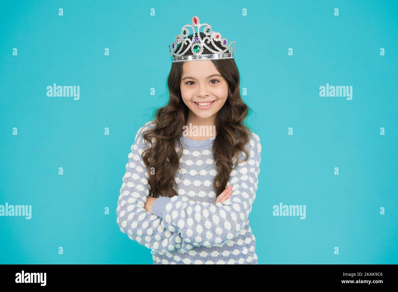 Just look at me. Princess concept. Girl princess. Lady small baby ...