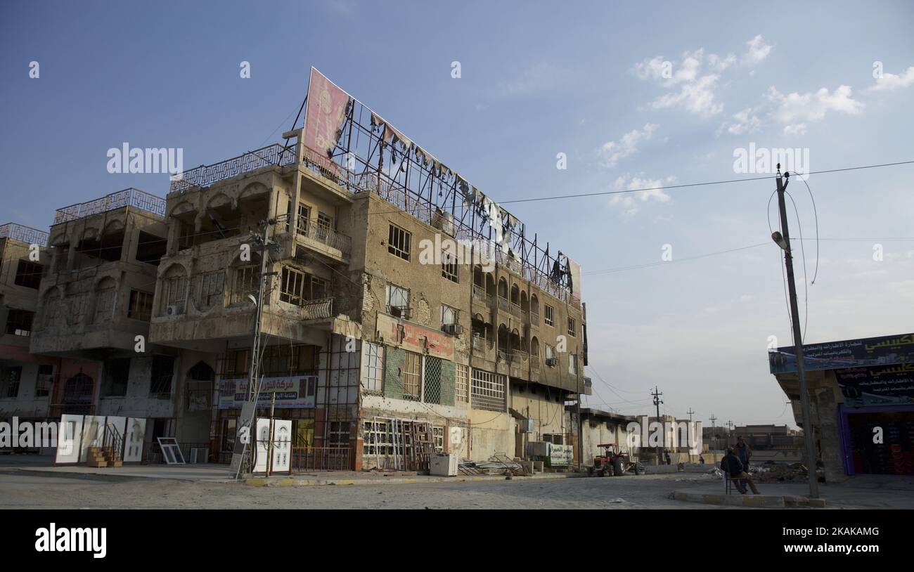 A picture taken on January 19, 2017 shows the rubble of a building in a ...