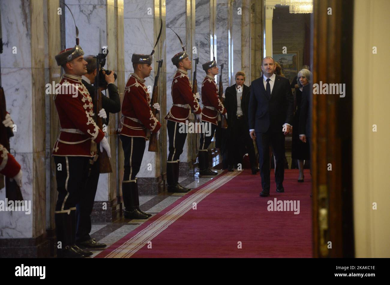 Bulgaria's new President Rumen Radev during the inauguration ceremony ...