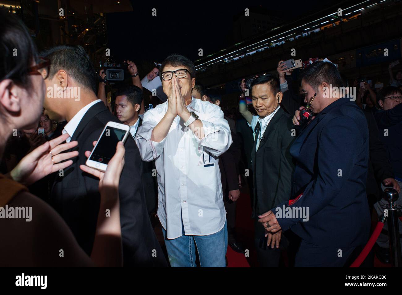 Hong actor and director, Jackie Chan arrives at the launch for film KUNG FU YOGA at Bangkok ...