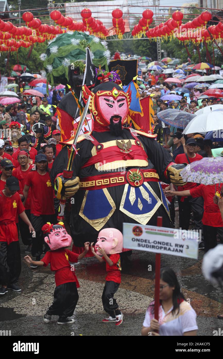 Participant wear a chinese traditioal costume and perform the Lion ...