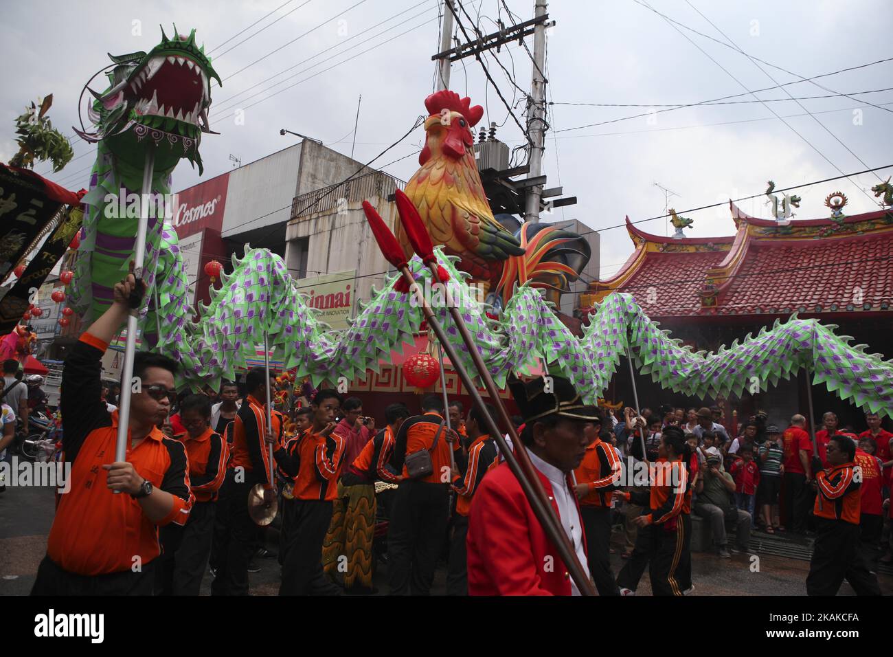Participant wear a chinese traditioal costume and perform the Lion ...