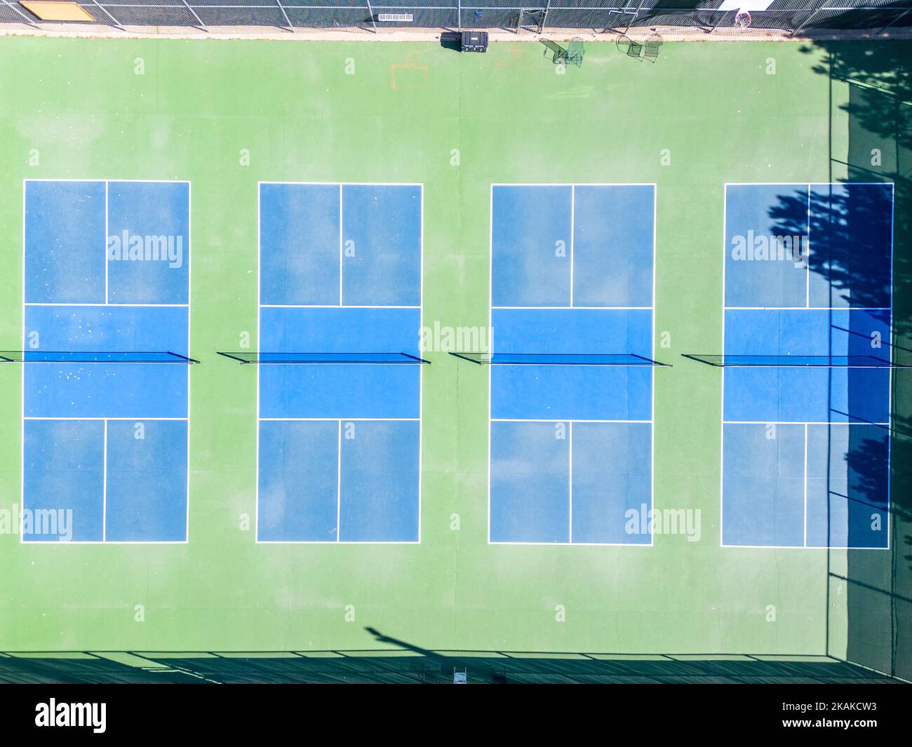 An aerial view of Tennis Courts in a Public Park Stock Photo - Alamy