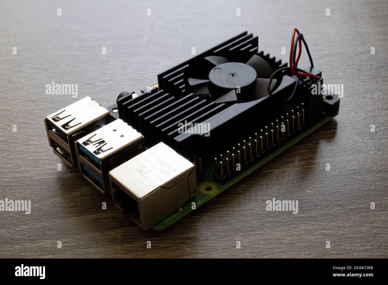 A Raspberry Pi Microcomputer 4B with a black heatsink for Electrical ... A Raspberry Pi Microcomputer 4B with a black heatsink for Electrical ...