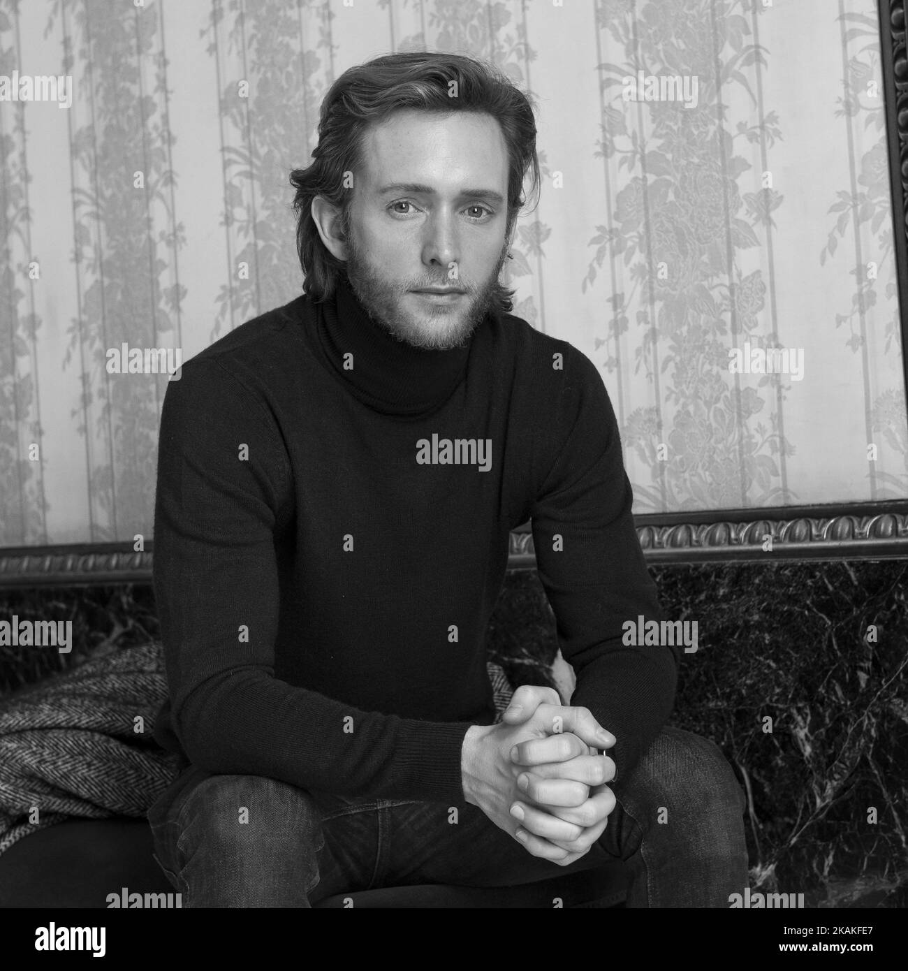 The actor Pablo Rivero poses for a portrait session at Teatro Espanol ...