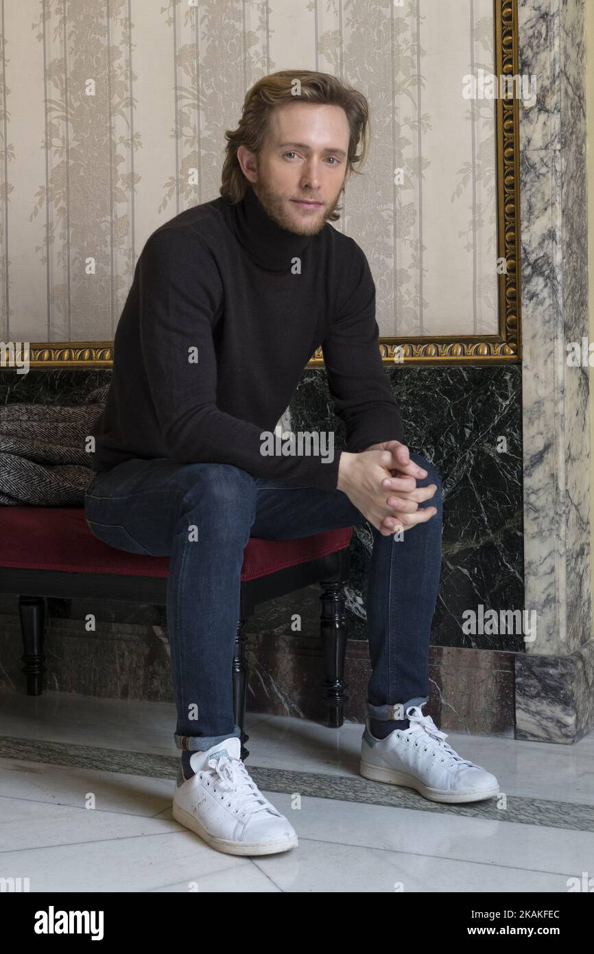 The actor Pablo Rivero poses for a portrait session at Teatro Espanol ...