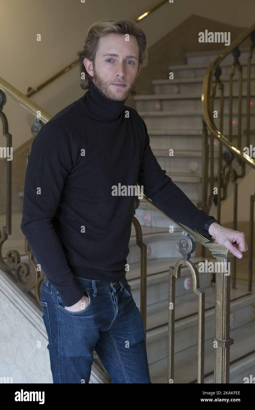 The actor Pablo Rivero poses for a portrait session at Teatro Espanol ...