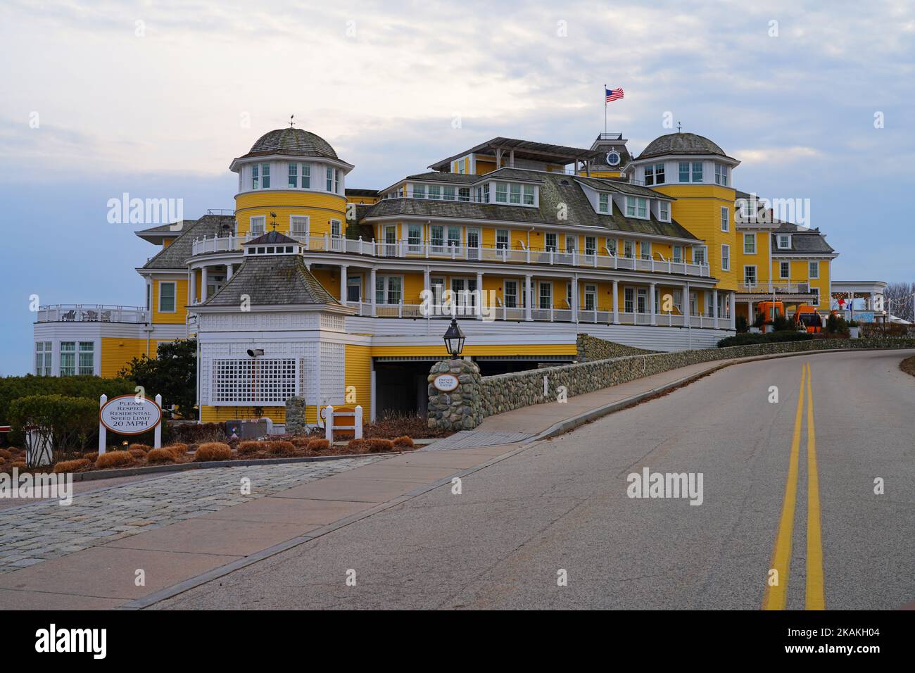 WATCH HILL, RI -5 MAR 2022- View of the Ocean House, a landmark ...