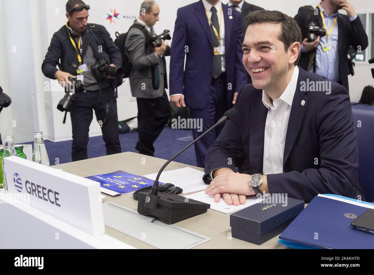 Prime Minister of Greece Alexis Tsipras during the first Working ...