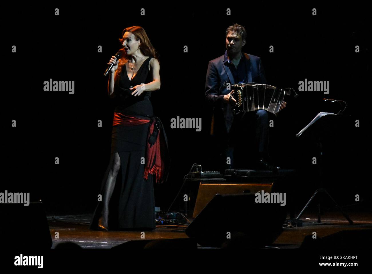 The famous singer and actress Ute Lemper at a concert in Athens, on ...