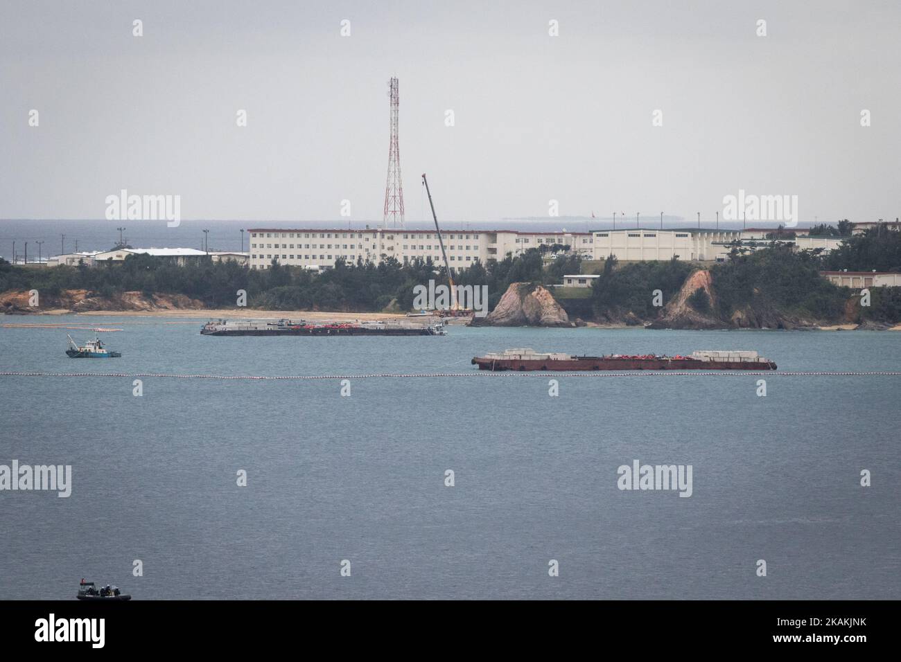 A barge is seen carrying more than 220 blocks, which weigh up to 14 ...