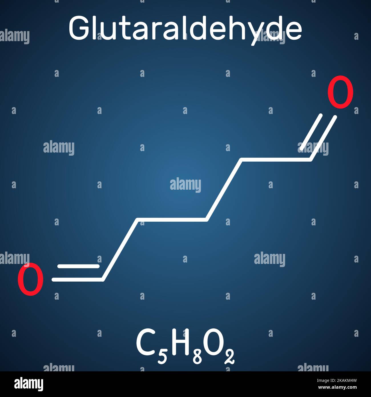 Glutaraldehyde, glutaral molecule. It is is used for industrial ...