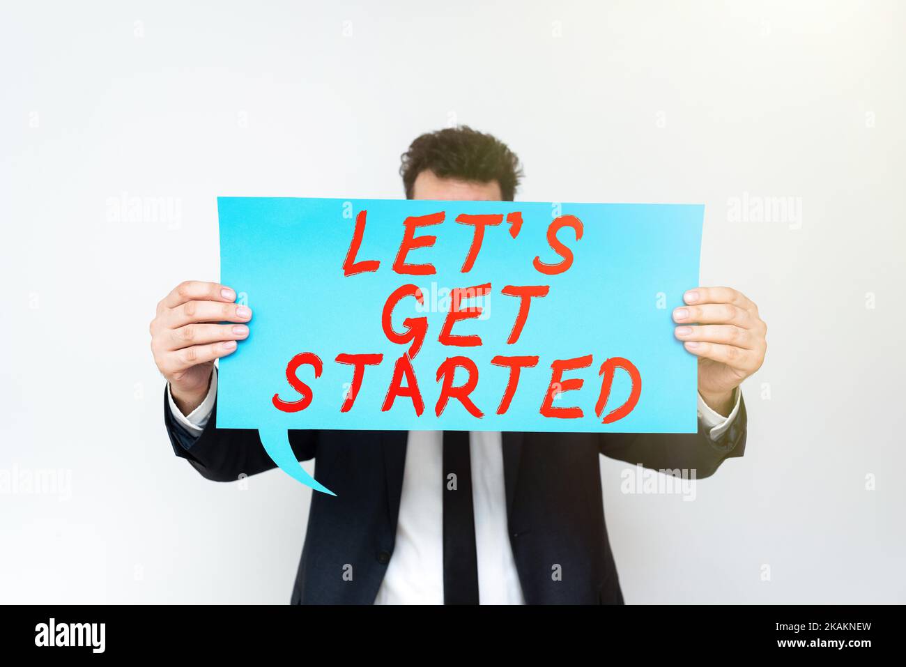 Text caption presenting Lets Get Started. Conceptual photo encouraging ...