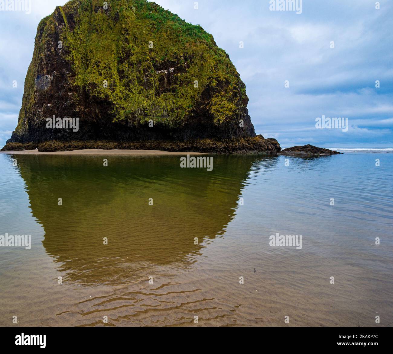 The Haystack Rock in the Cannon beach in Oregon, USA Stock Photo - Alamy