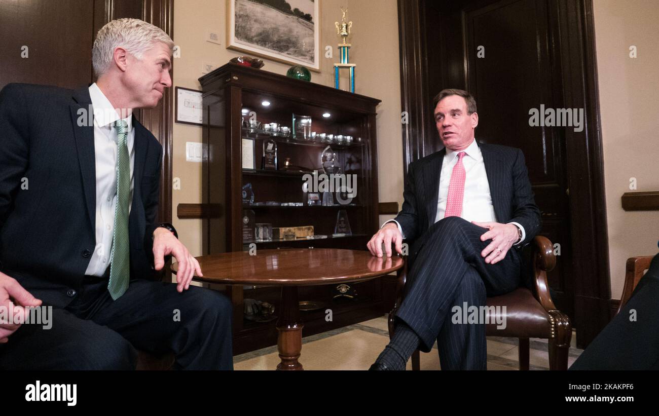 On Tuesday, February 14, Neil Gorsuch, left, Supreme Court Justice ...