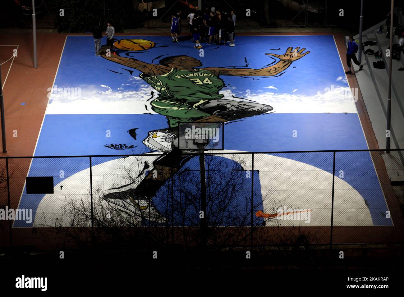 Graffiti of Greek NBA player Giannis Antetokounmpo in Athens, Greece ...