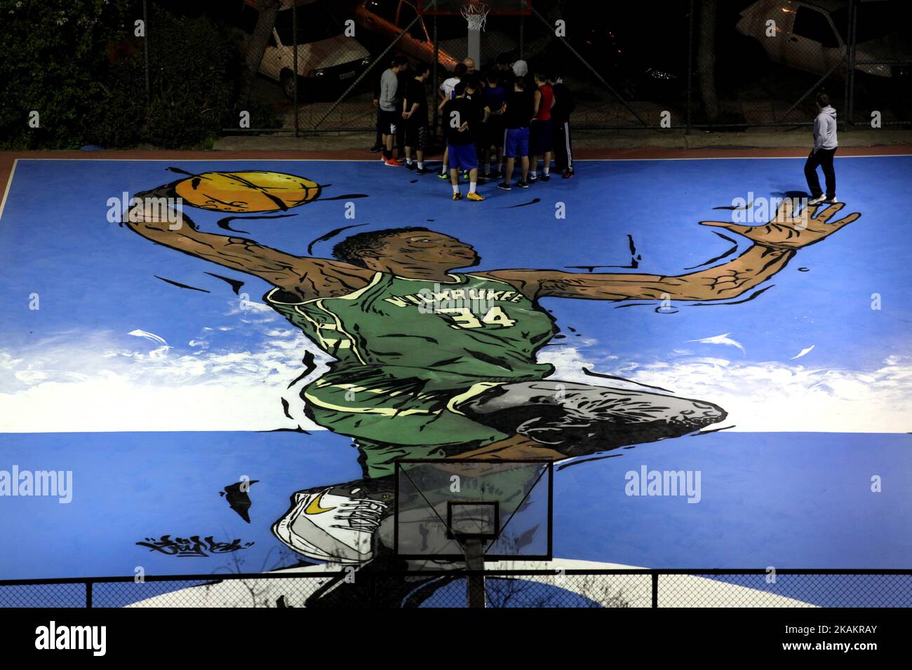 Graffiti of Greek NBA player Giannis Antetokounmpo in Athens, Greece ...