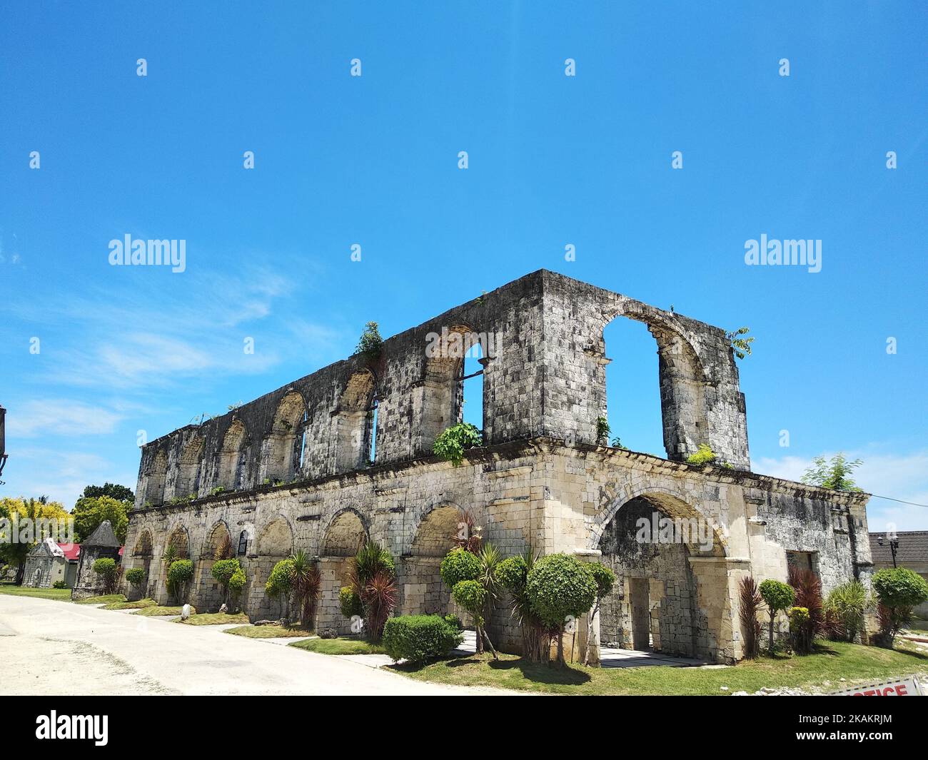 The Landmark ruins of a stone coral facility Cuartel, Oslob ...