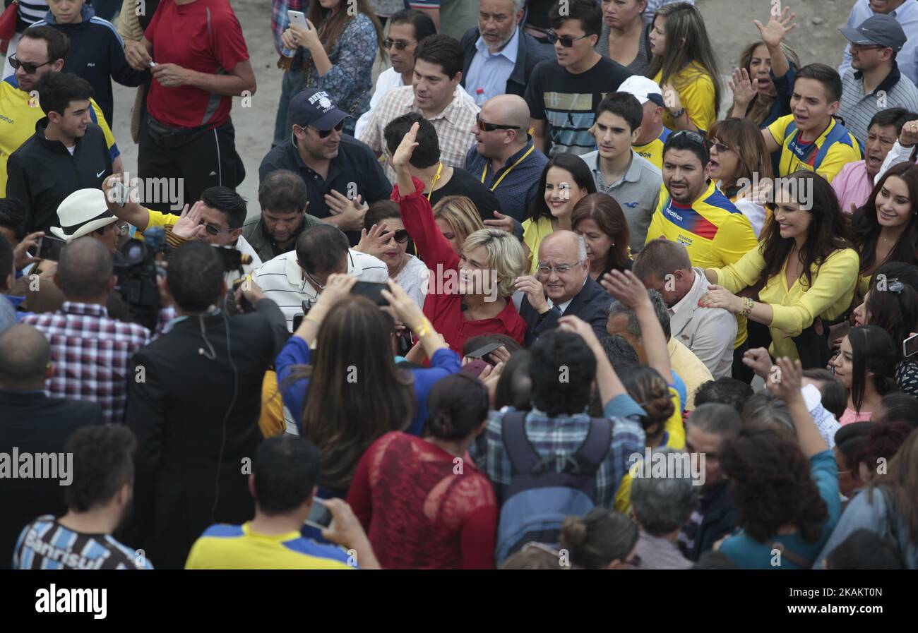 Candidate for the presidency of Ecuador, Chyntia Viteri of the 'Partido ...