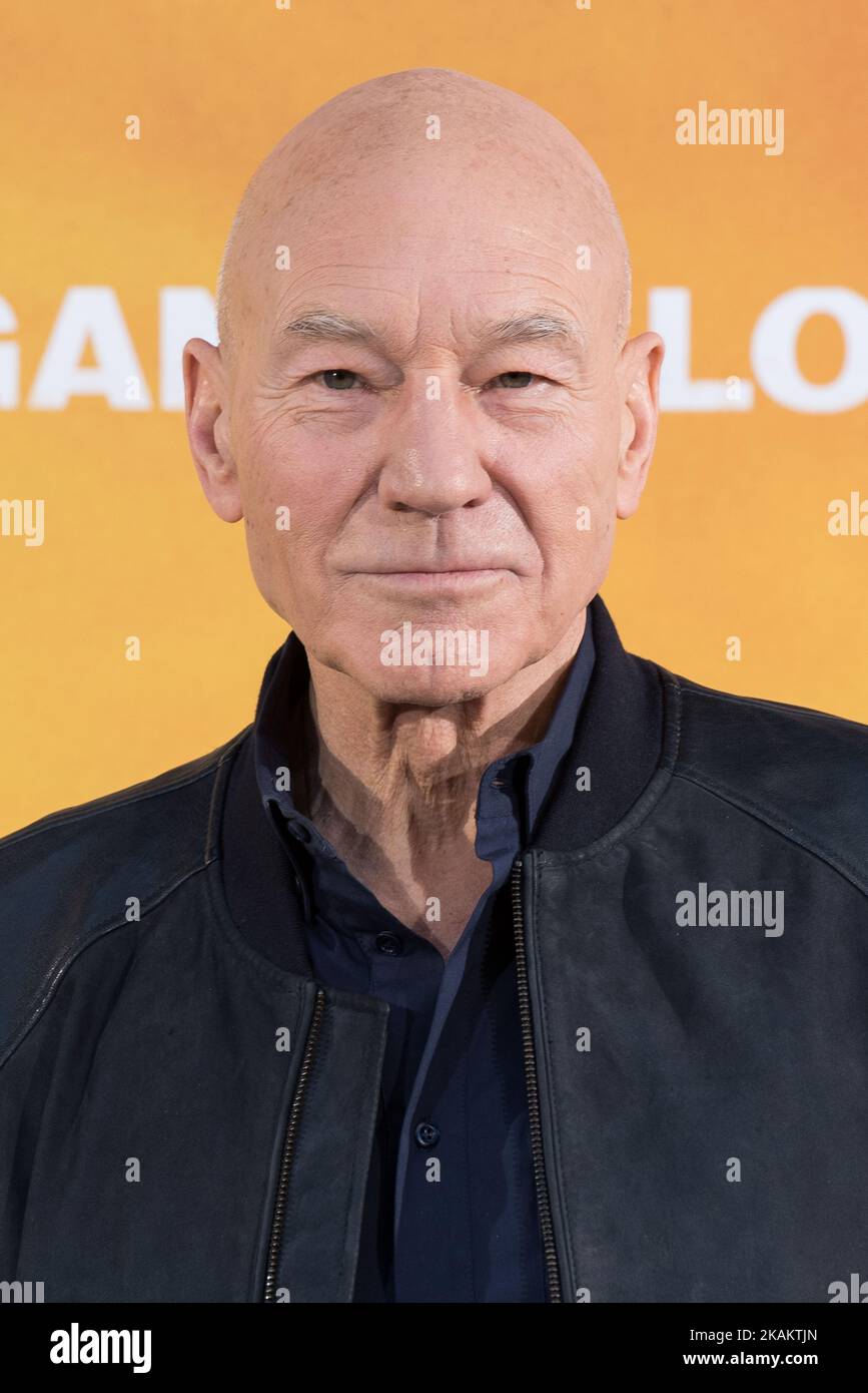 Patrick Stewart attends the 'LOGAN' movie photocall at Villamagna Hotel ...
