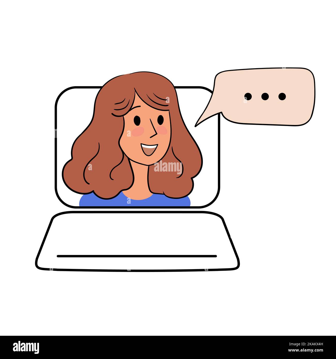 Teen laptop view view Stock Vector Images - Alamy