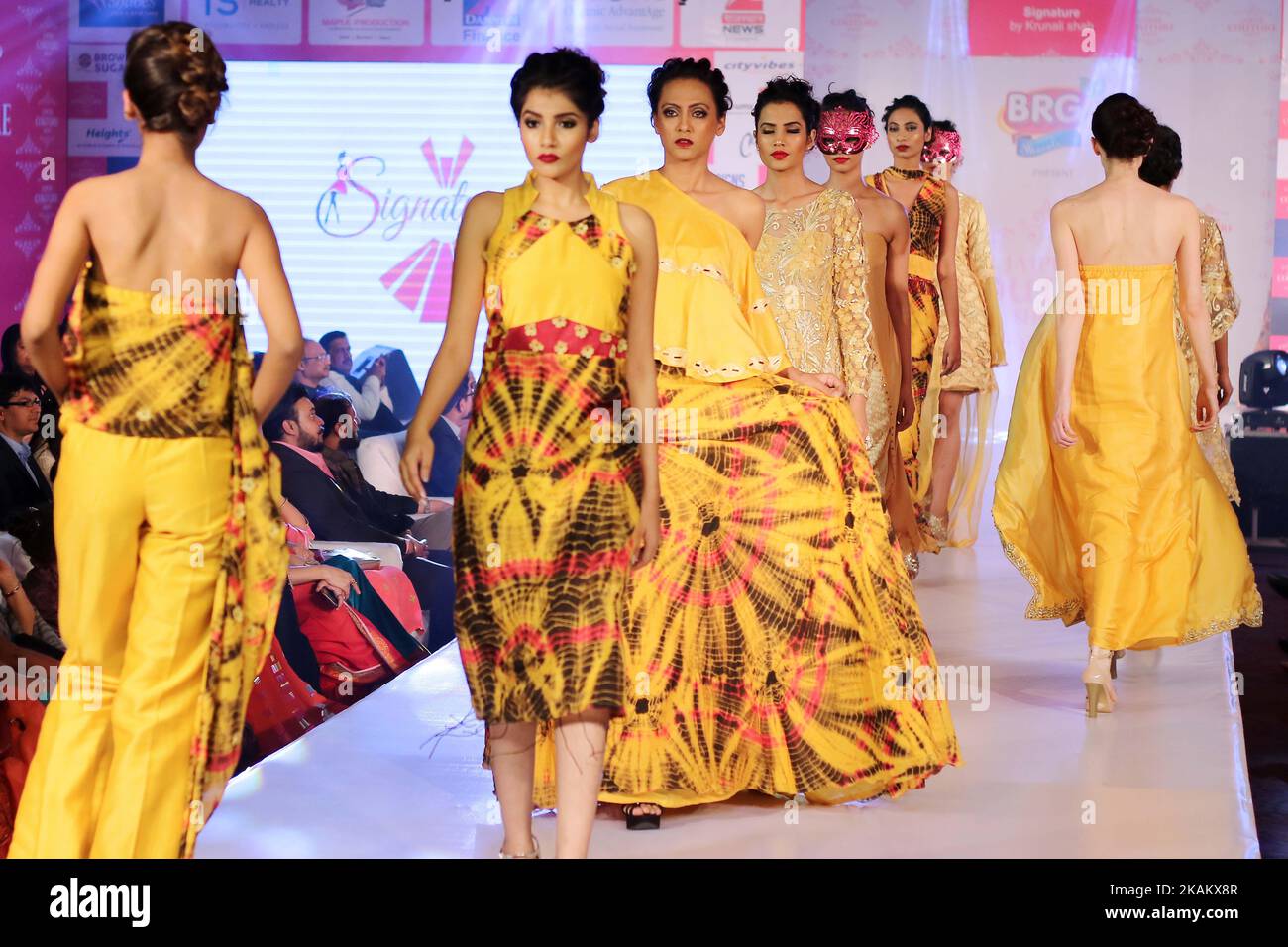 Models walk the ramp showcasing their designer collection during the ...