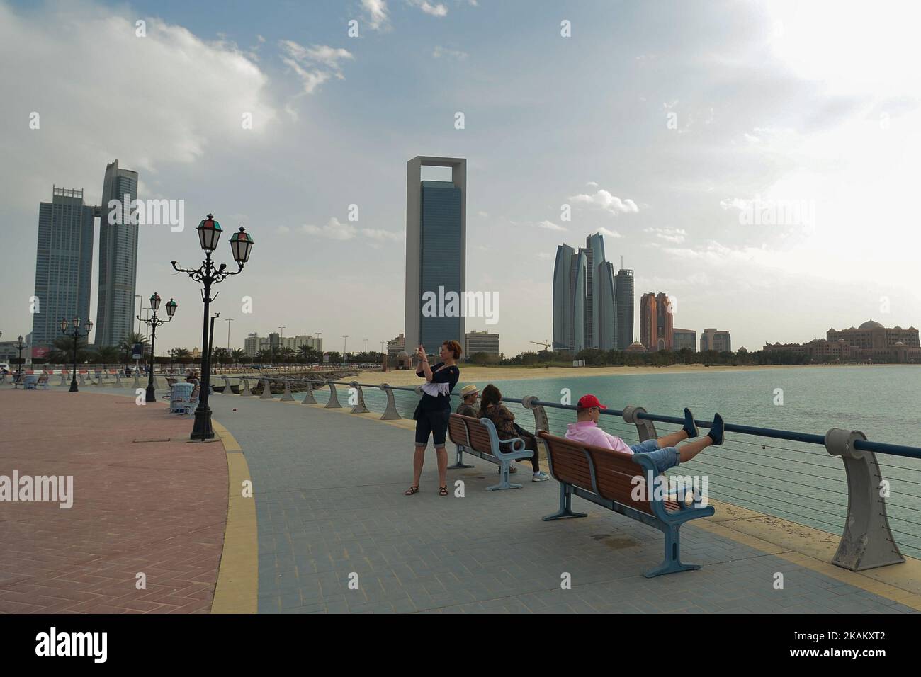 A view of Nations Towers, ADNOC Headquarters and Etihad Towers, from ...