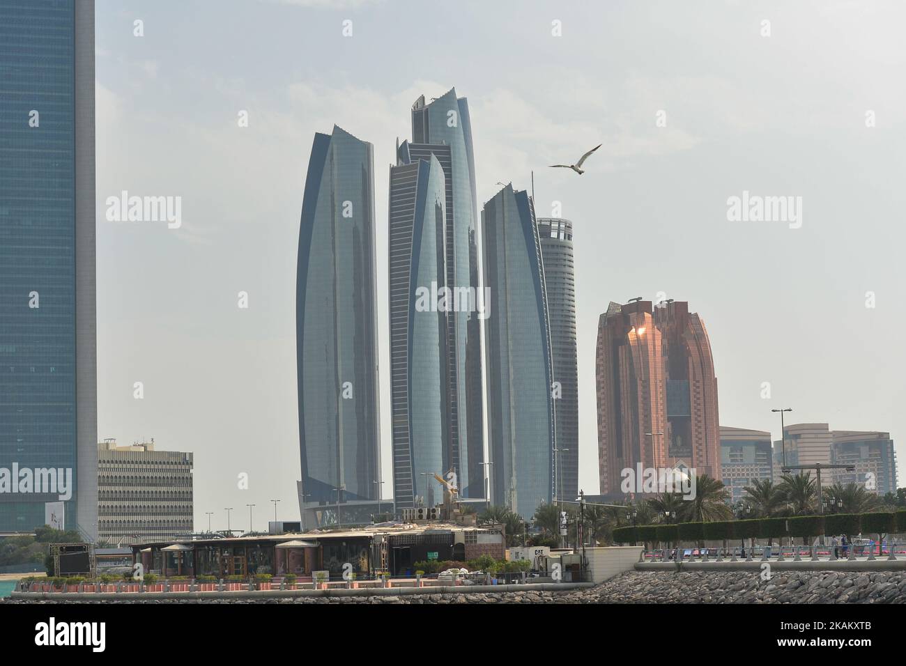 A view of Etihad Towers, a complex of buildings with five towers in Abu ...
