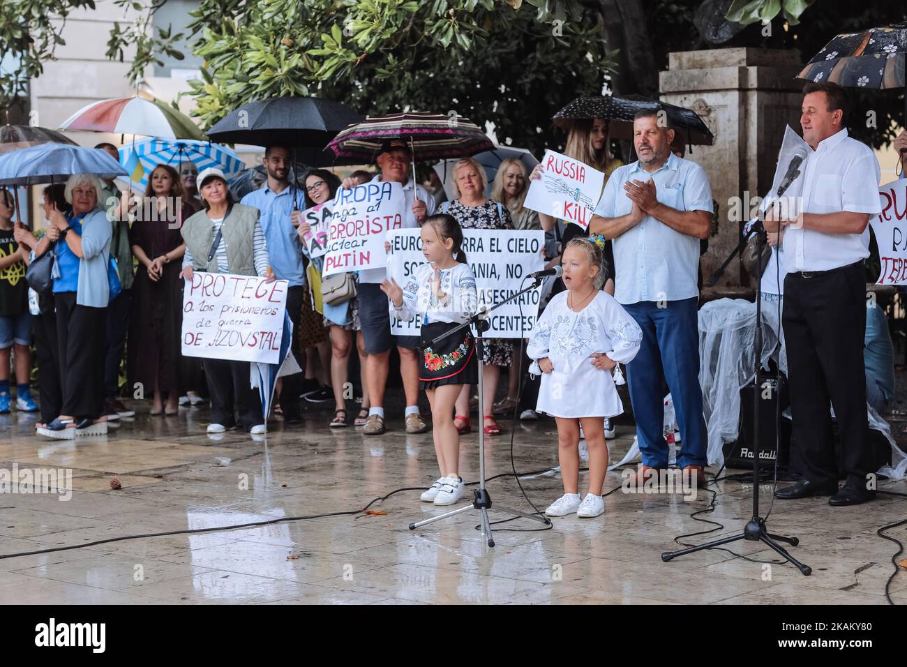 Valencia , Spain. September 18, 2022: Meeting, Ukraine War Protest ...