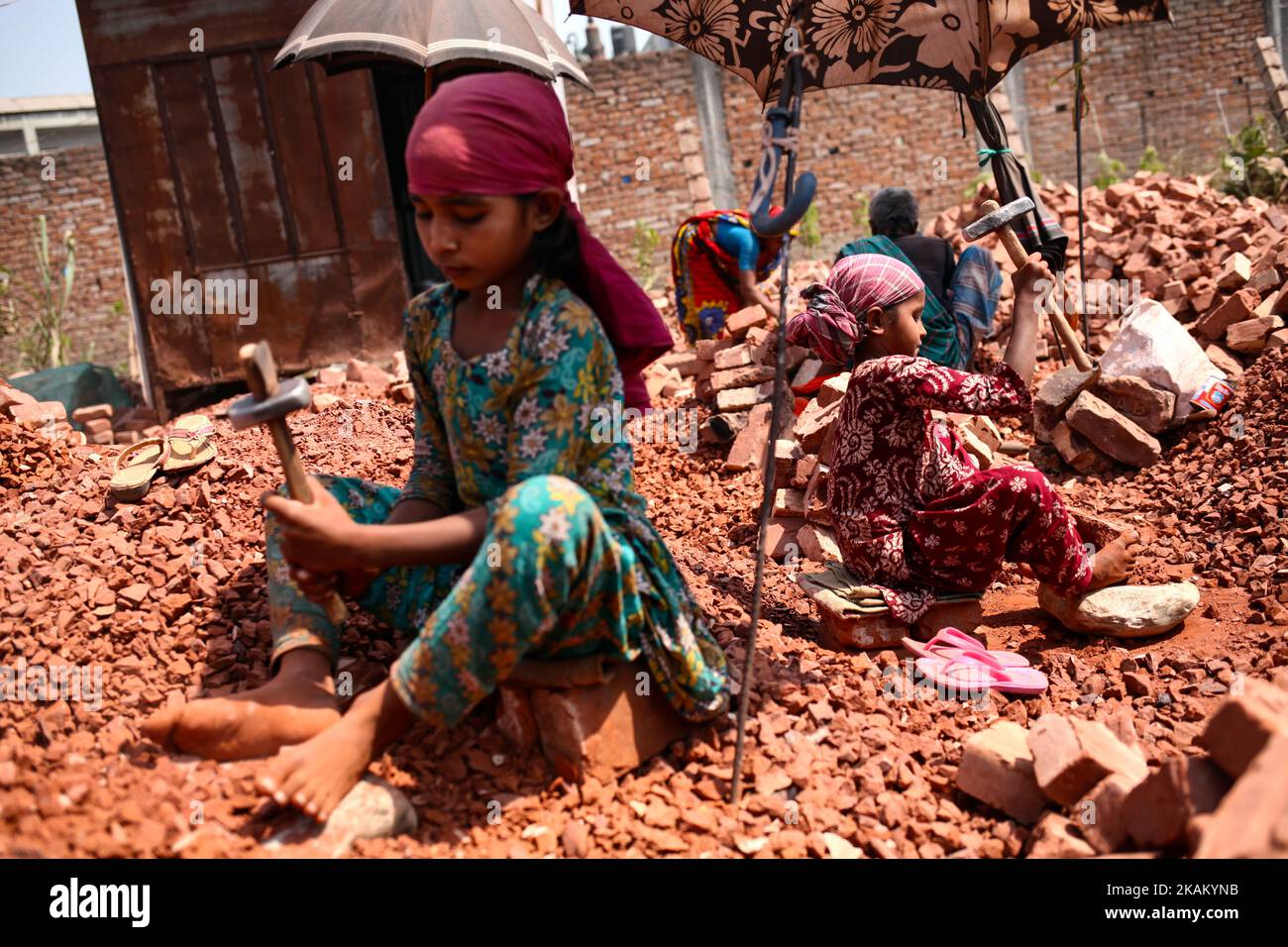Girl breaks bricks hi-res stock photography and images - Alamy