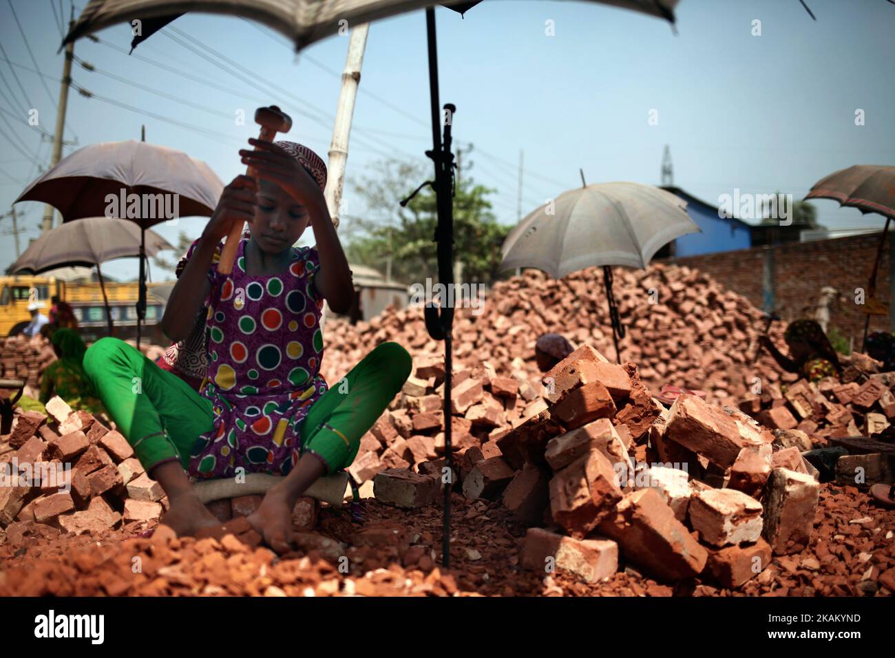 Girl breaks bricks hi-res stock photography and images - Alamy