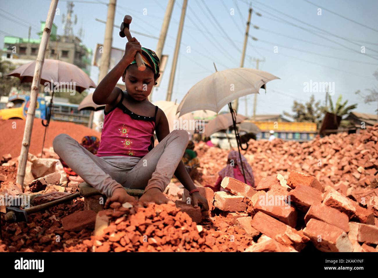 Girl breaks bricks hi-res stock photography and images - Alamy