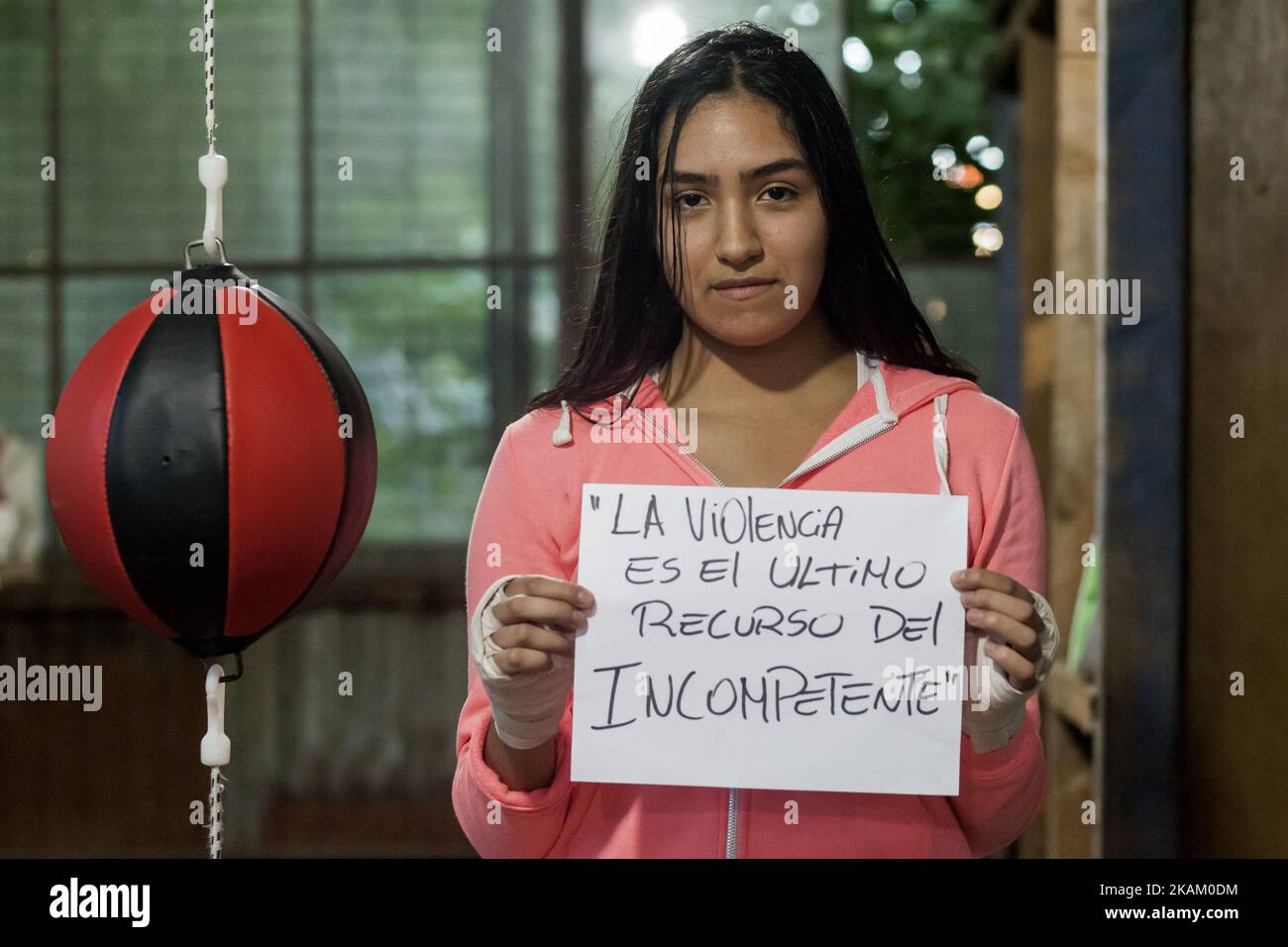 Osorno, Chile. The amateur boxer Daniela Barría, 17 years old and ...